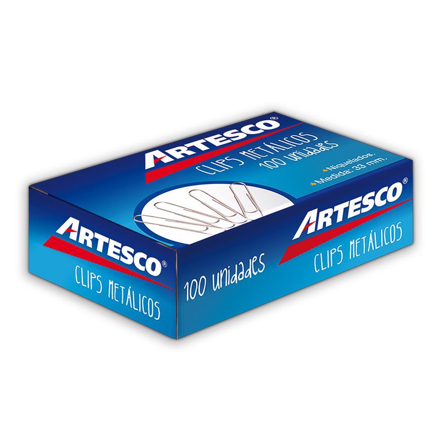 CLIP METALICO NIQUELADO 33MM X 100 UNID ARTESCO – NS TECNOUTILES