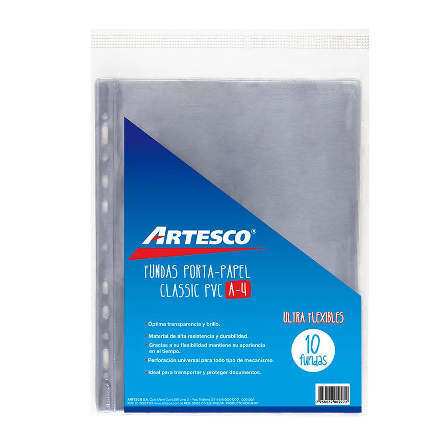 MICAS PORTA PAPELES PVC CLASICAS A-4 X 10 UNID ARTESCO – NS TECNOUTILES